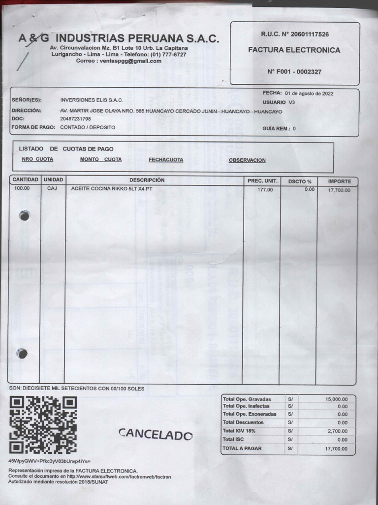 Facturas Escan. Agosto 2022 | PDF