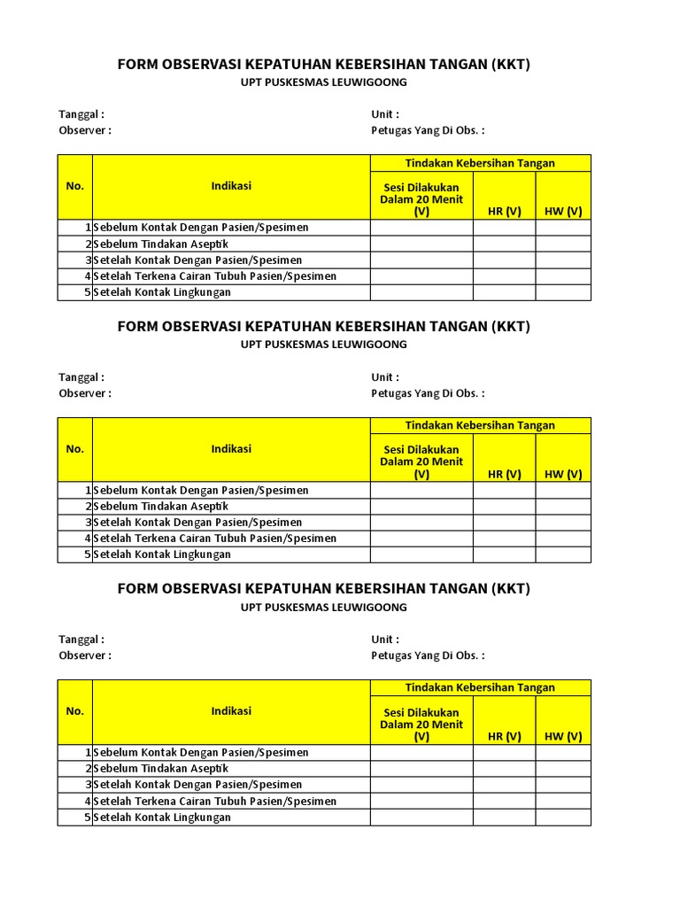Form Observasi KKT | PDF