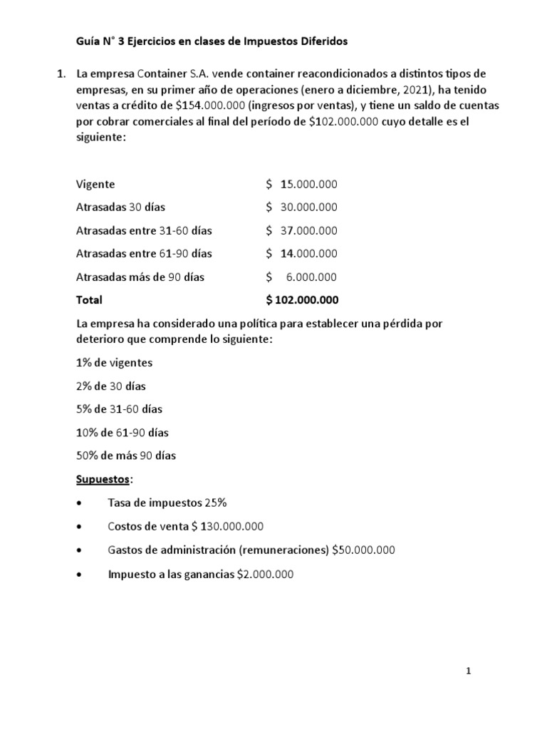 Ejercicio 3 de Impuestos Diferidos - Resuelto | PDF | Contabilidad | Depreciación