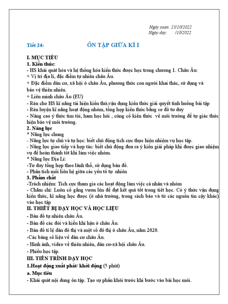 Dia 7-On Tap Giua Ki I | PDF