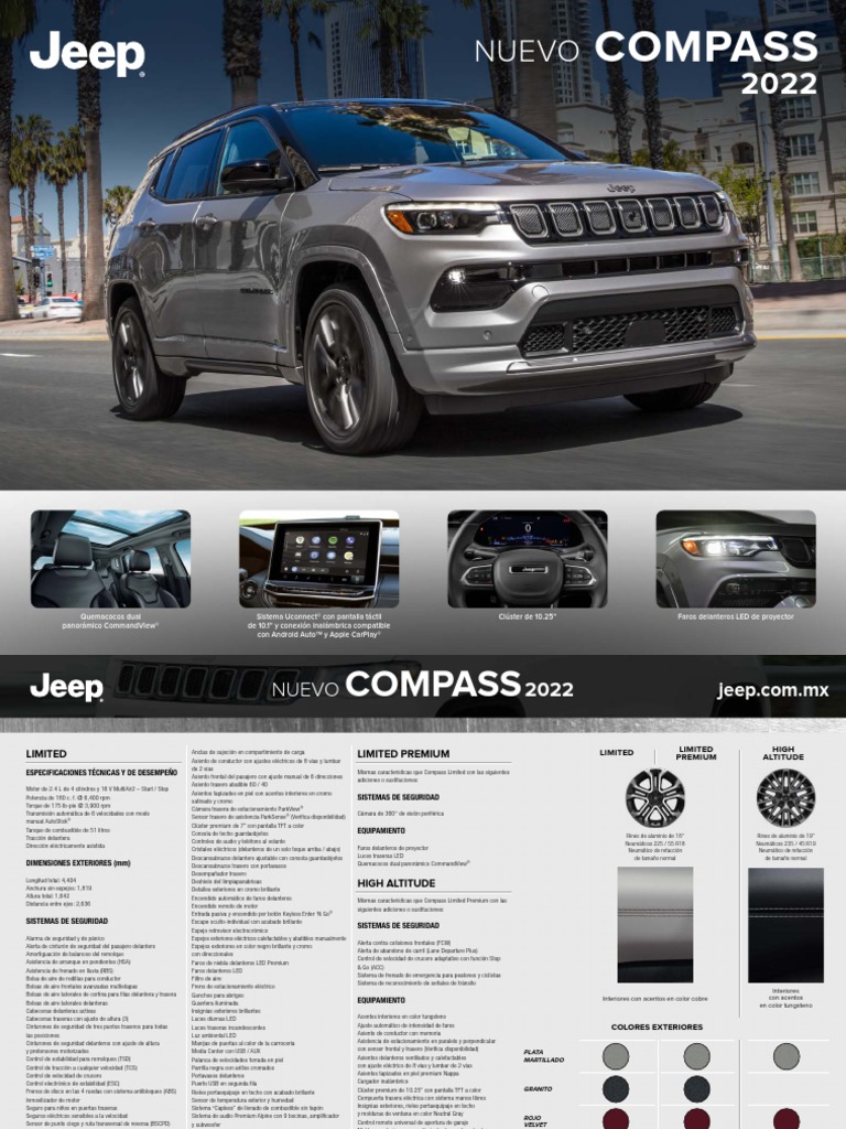 Jeep Compass 2022 Ficha Tecnica v02 | PDF | Airbag | Estilos de carrocería