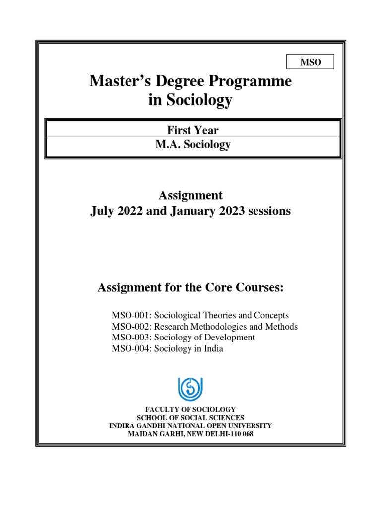 MSO 1st Year - 2022-23 - English | PDF | Sociology | Science