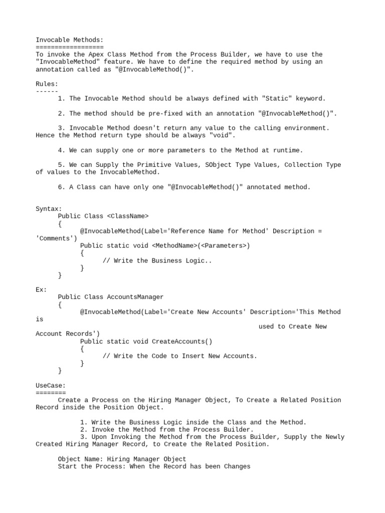 Invocable Methods | PDF | Method (Computer Programming) | Java (Programming Language)