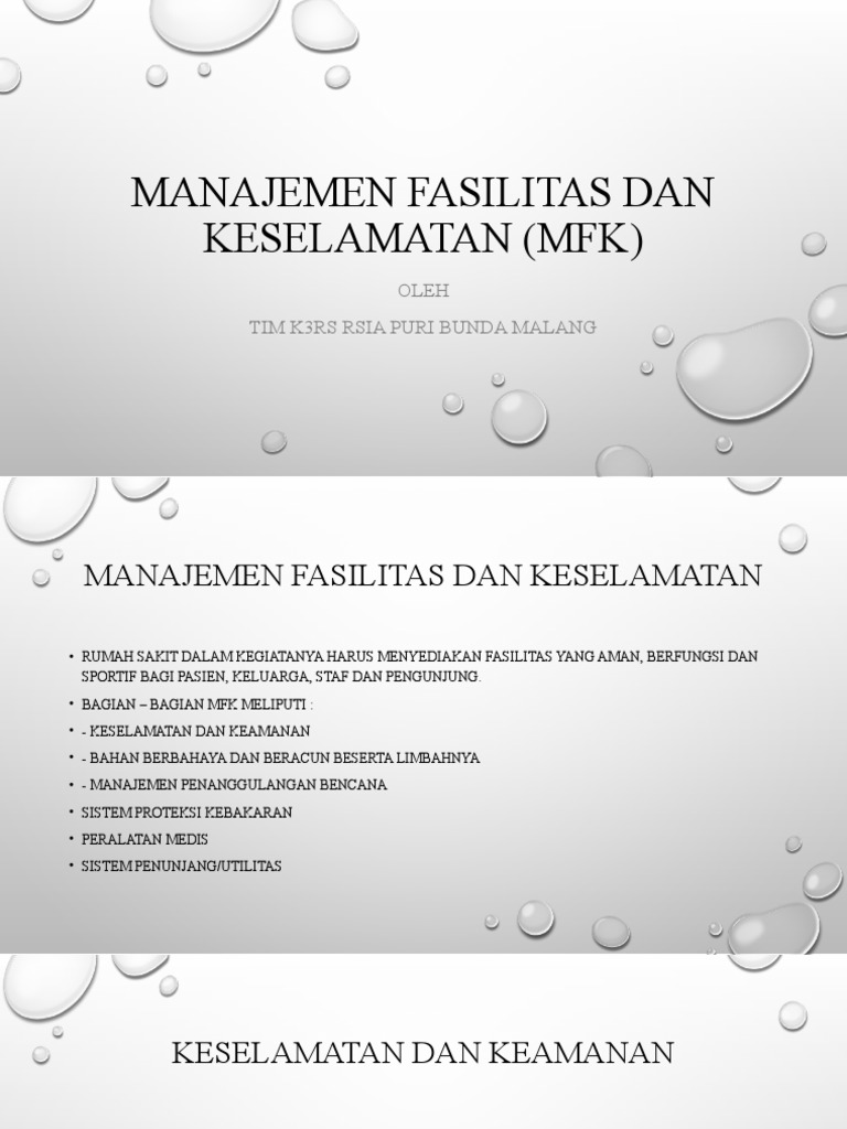 Manajemen Fasilitas Dan Keselamatan (MFK) | PDF