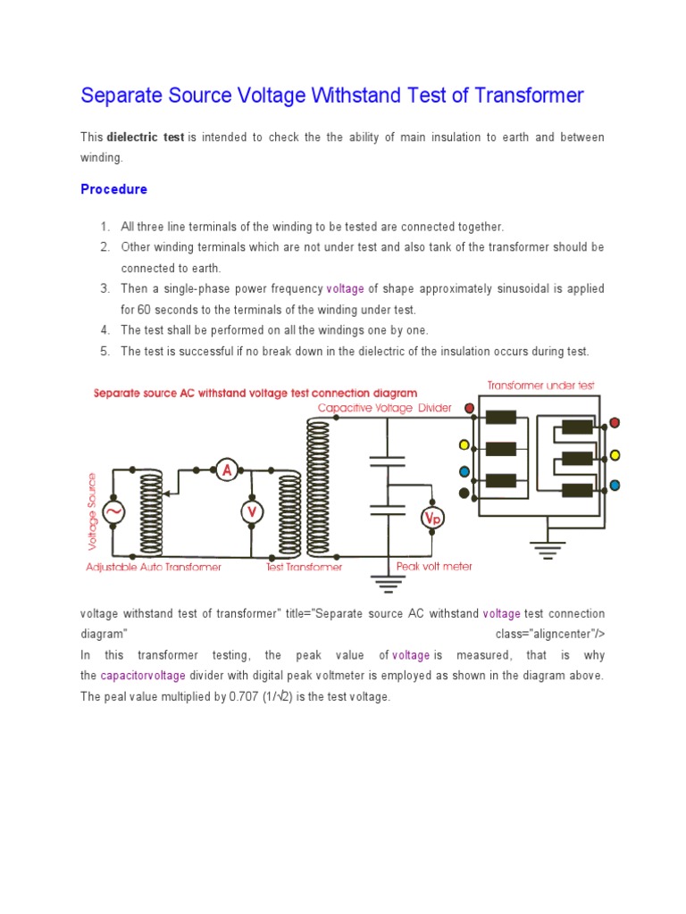 Separate Source Voltage Test for Transformers | PDF | Science & Mathematics