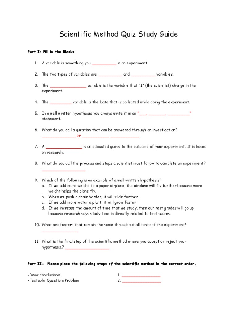 Grade 9 - Scientific Method Study Guide | PDF | Experiment | Scientific ...