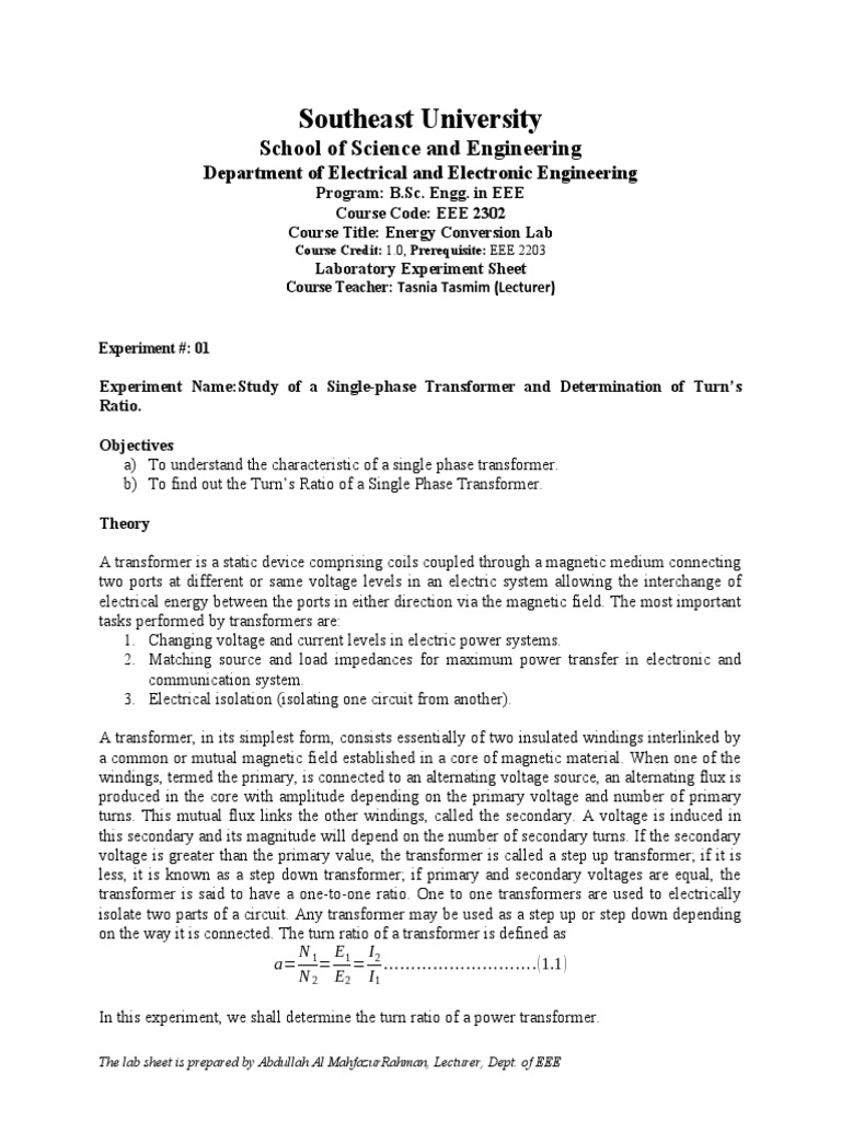 Energy Conversion Lab 1 | PDF