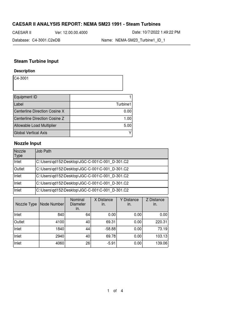 Analysis of Local Loads and Allowables for a Steam Turbine Based on ...