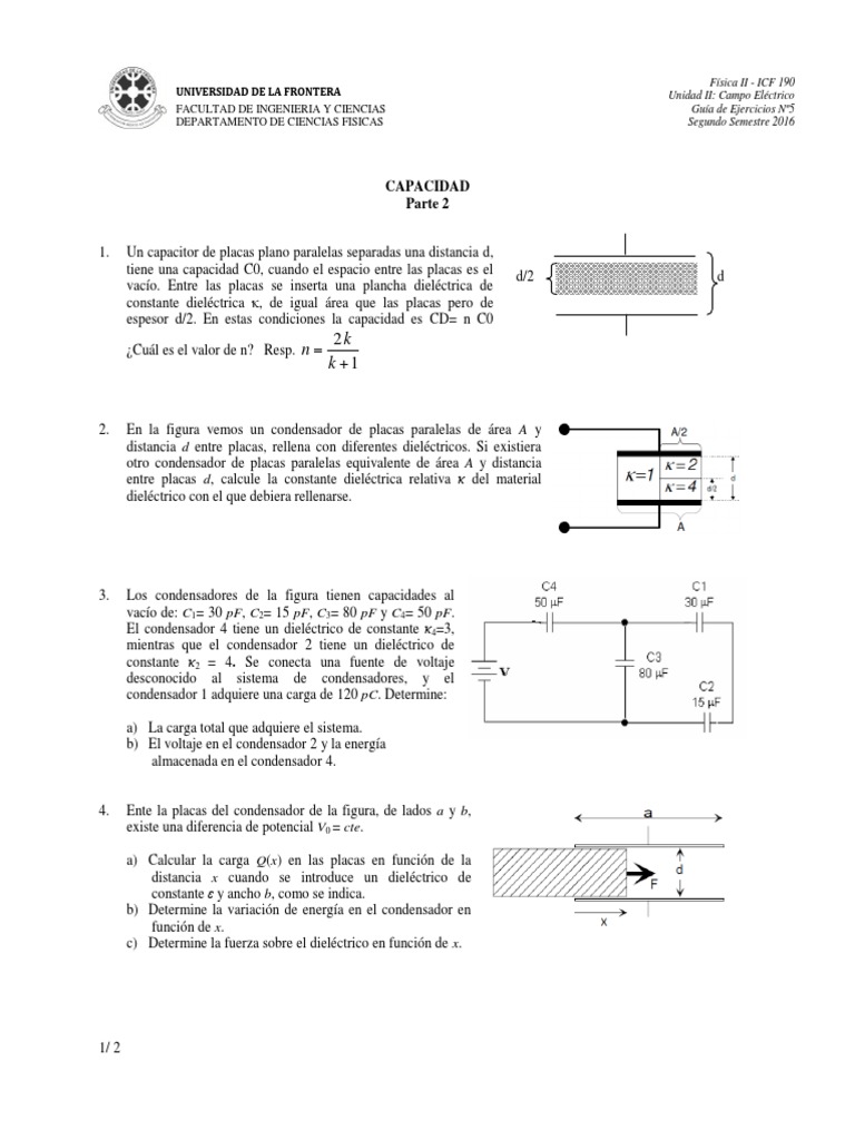 Guía Capacidad 2 | PDF | Condensador | Dieléctrico
