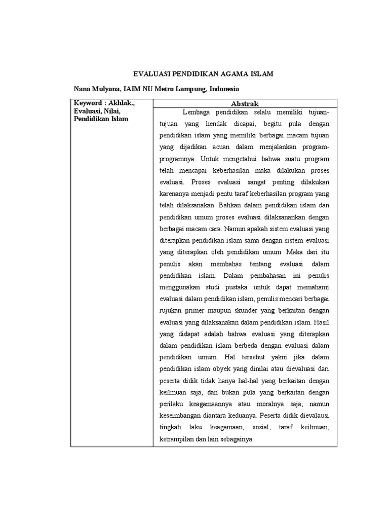 Jurnal Evaluasi | PDF