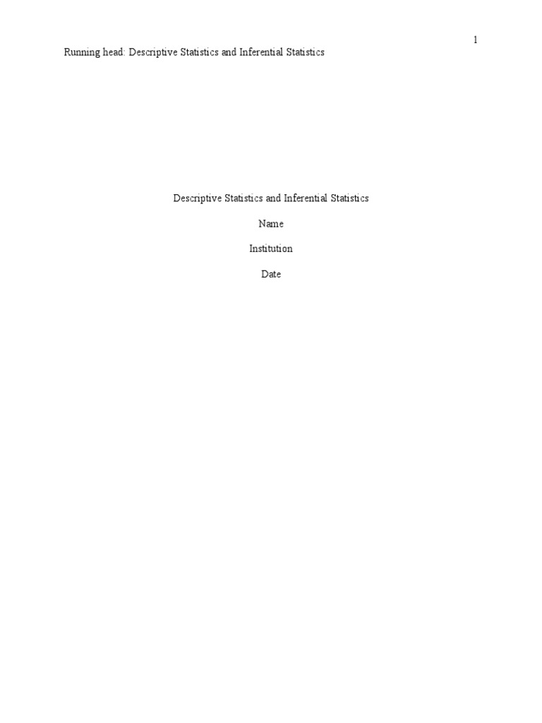 Descriptive Statistics and Inferential Statistics - Edited | PDF ...