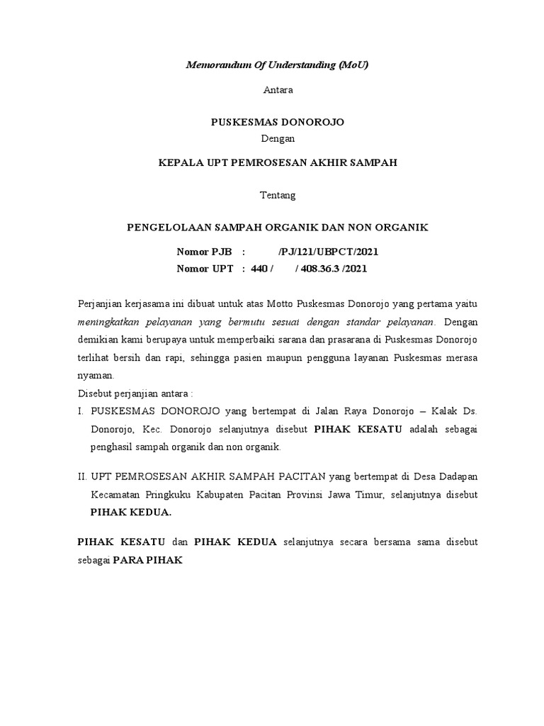 Mou New PKM | PDF