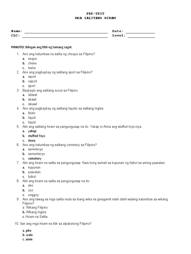 Salitang Hiram | PDF