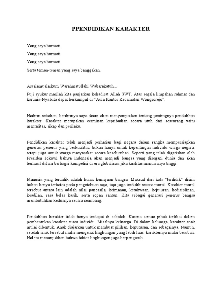 Pendidikan Karakter | PDF