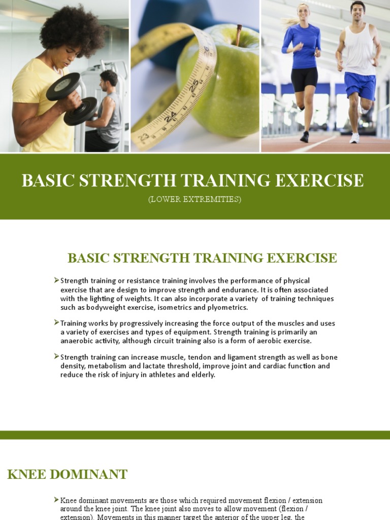 Basic Strength Training Exercise | PDF | Strength Training | Weight ...