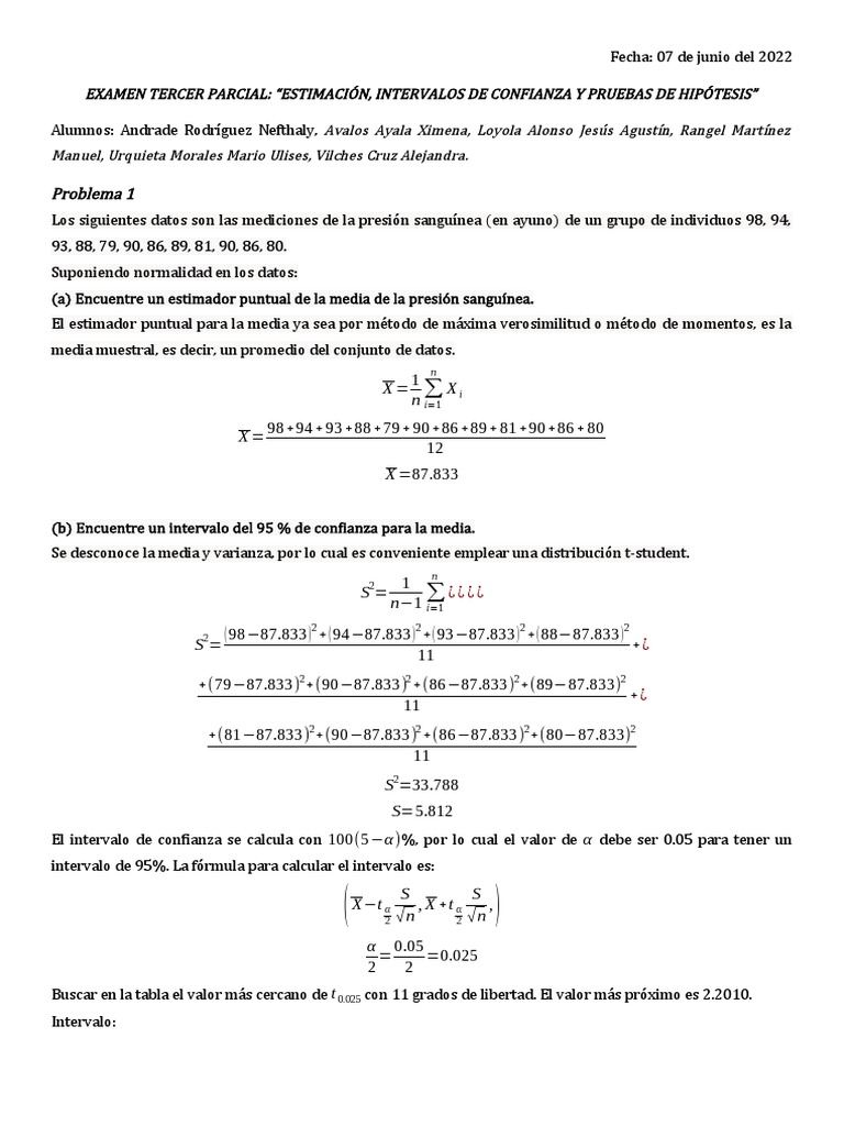 Examen 3 Proba | PDF | Estimador | Intervalo de confianza