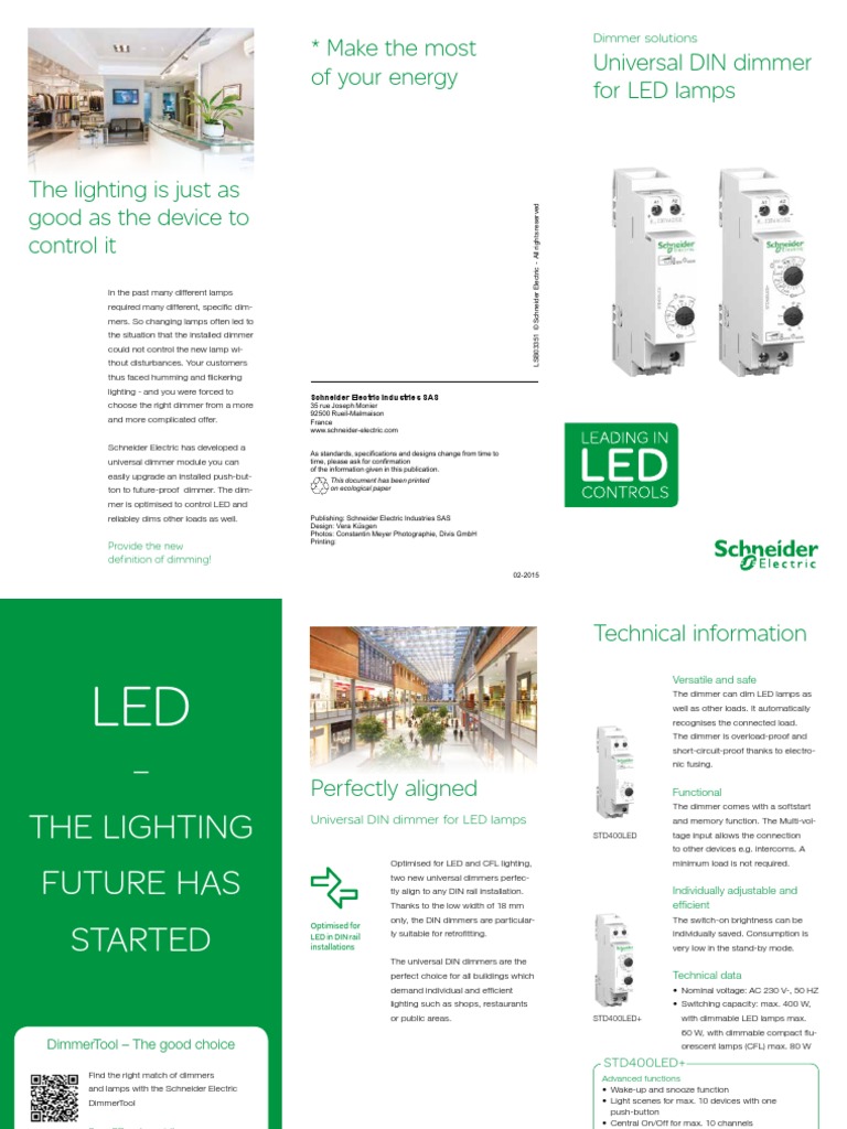 LSB03351 DIN LED-Dimmer Leaflet | PDF | Compact Fluorescent Lamp | Lighting