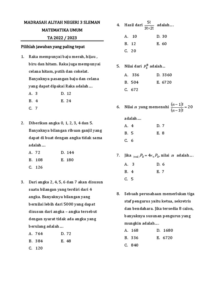 Latihan Soal 3.3 (12 IPS 1) | PDF | Metode & Bahan Ajar