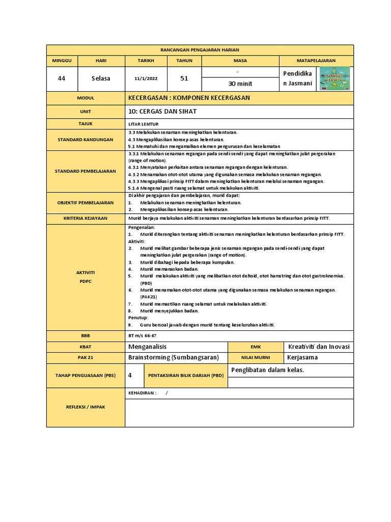 RPH Minggu 38 | PDF | Karier & Perkembangan | Pengembangan Diri