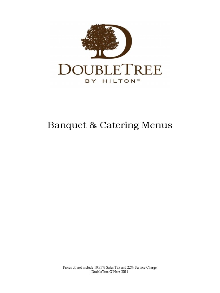 Banquet & Catering Menus: Prices Do Not Include 10.75% Sales Tax and 22 ...