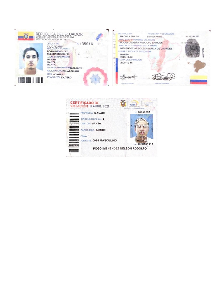 Cedula y Papel de Votacion | PDF