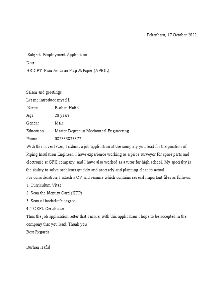 Employment Aplication | PDF | Career & Growth