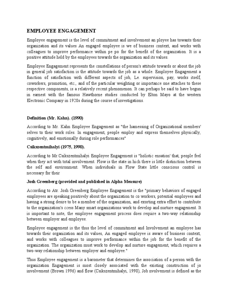 Employee Engagement | PDF | Job Satisfaction | Employment