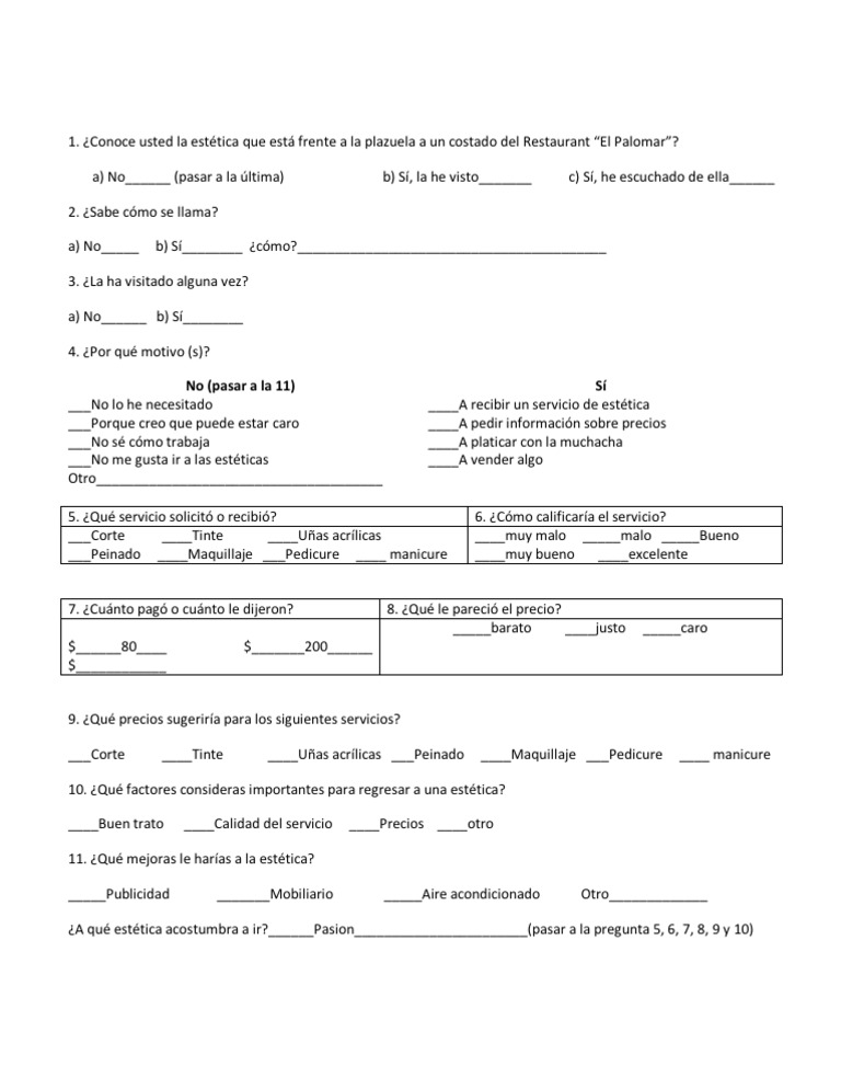 Encuesta Salón de Belleza