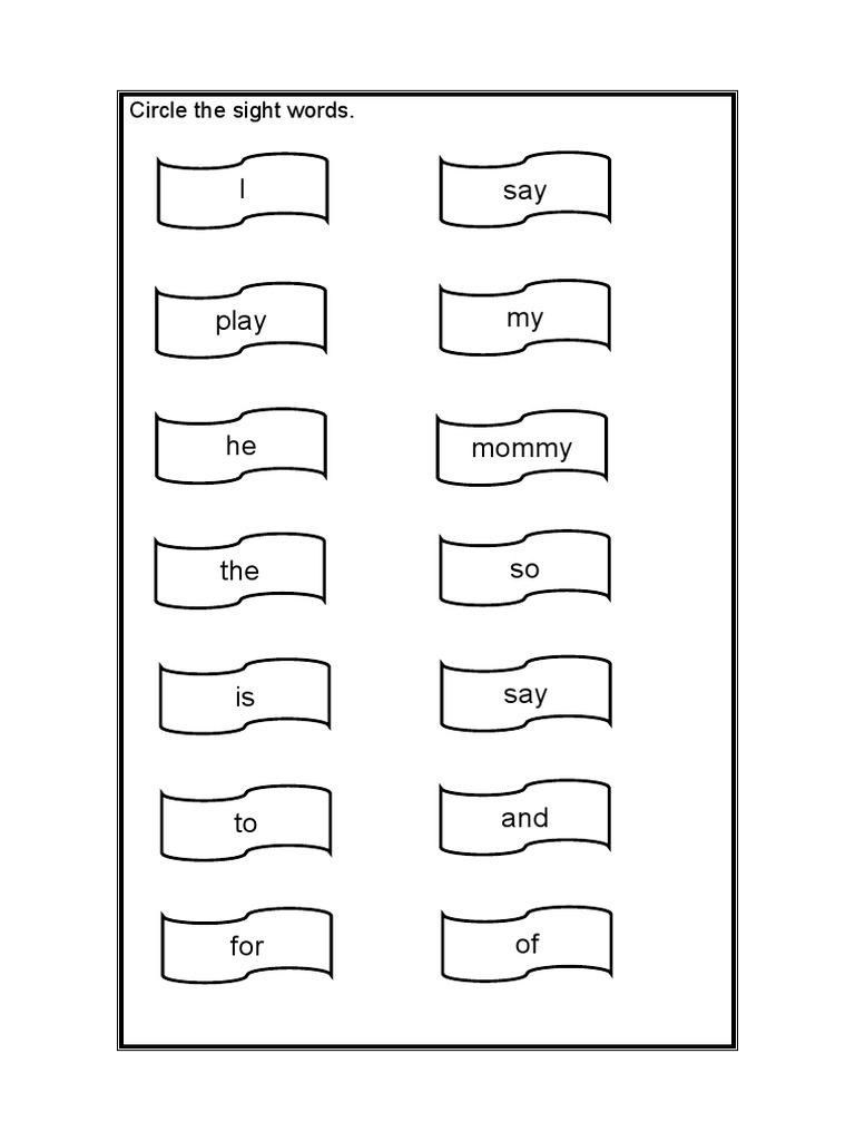 7.circle The Sight Words | PDF