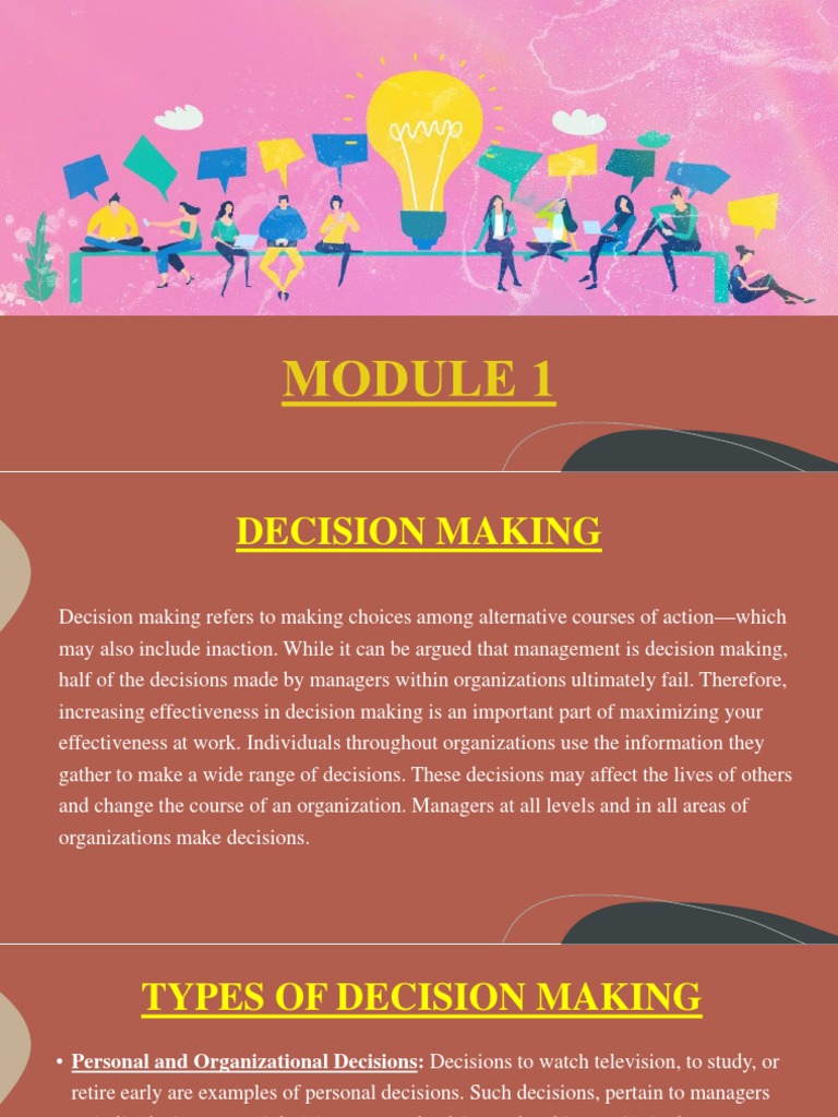 Module 1 - MCOB | PDF | Decision Making | Risk