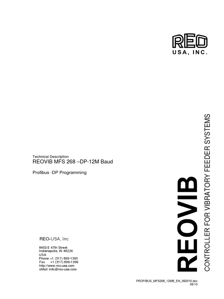 Reovib Mfs268 DP Manual | PDF | Parameter (Computer Programming) | Menu (Computing)