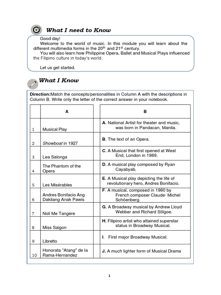 Music 10 Grade 10 Day High School Only | PDF | Musical Theatre | Erik ...