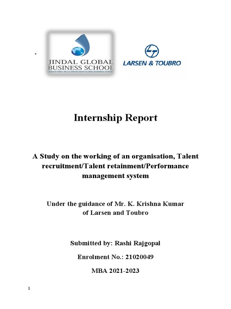 Internship Report L&T | PDF | Recruitment | Business