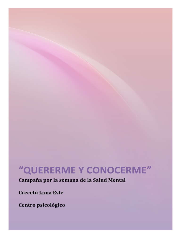 Quererme y Conocerme | PDF | Autoestima | Adolescencia