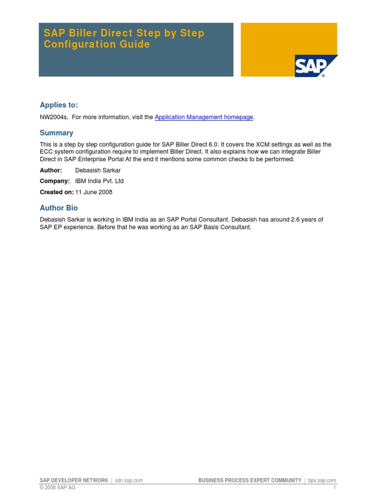 SAP Biller Direct Step by Step Configura | PDF | Computer Network ...