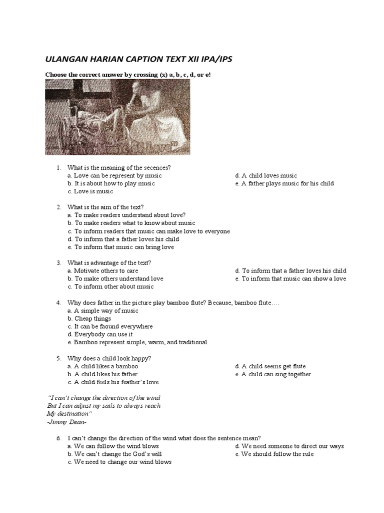 Ulangan Harian Caption Text Xii Ipa | PDF