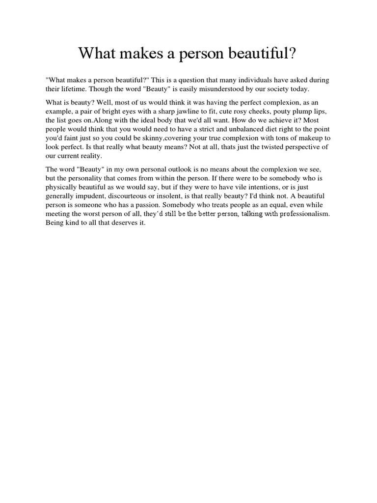 Redefining True Beauty: Inner Qualities | PDF