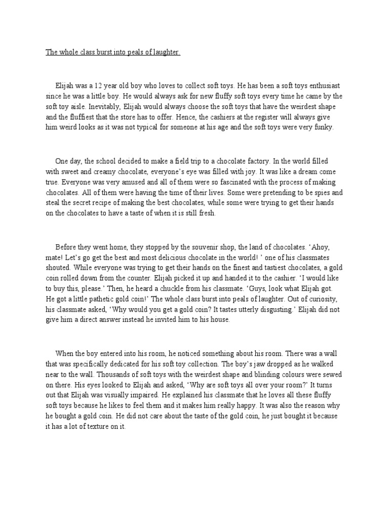 Essay The Whole Class Burst Into Peals of Laughter | PDF
