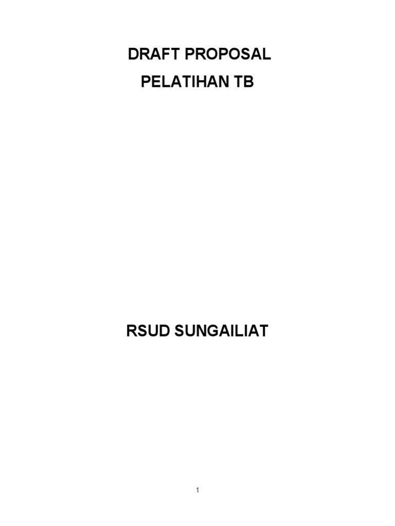 Proposal TB RSUD | PDF