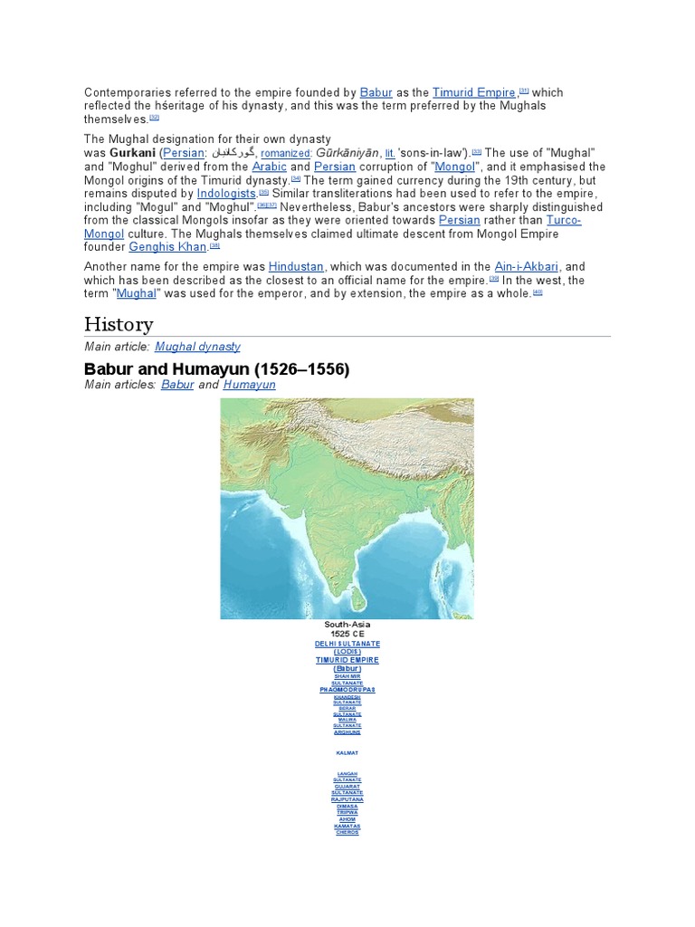 History: Babur and Humayun (1526-1556) | PDF | Mughal Empire | Asia