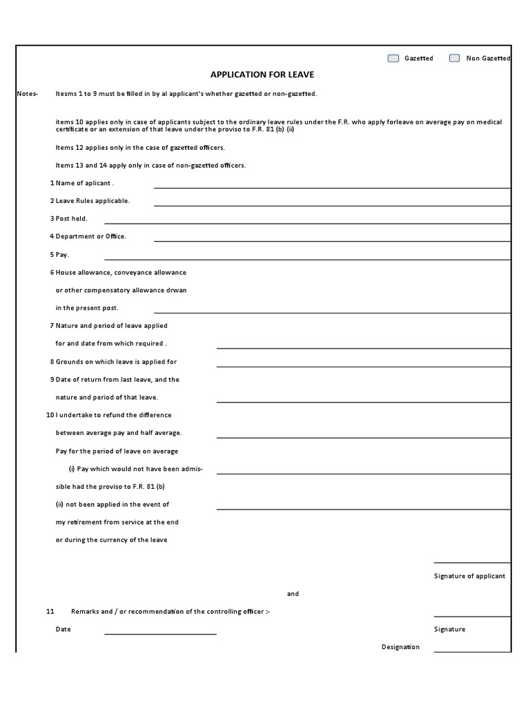 Earned Leave Proforma Application | PDF