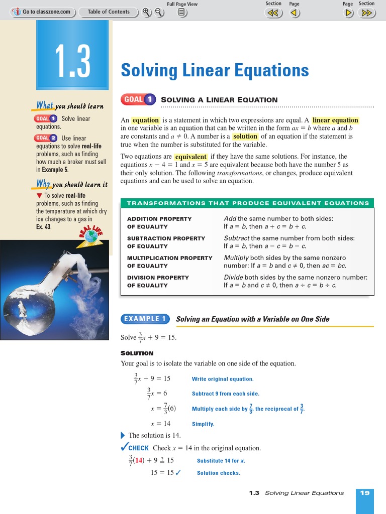 Solving Linear Equations Guide | PDF | Equations | Multiplication