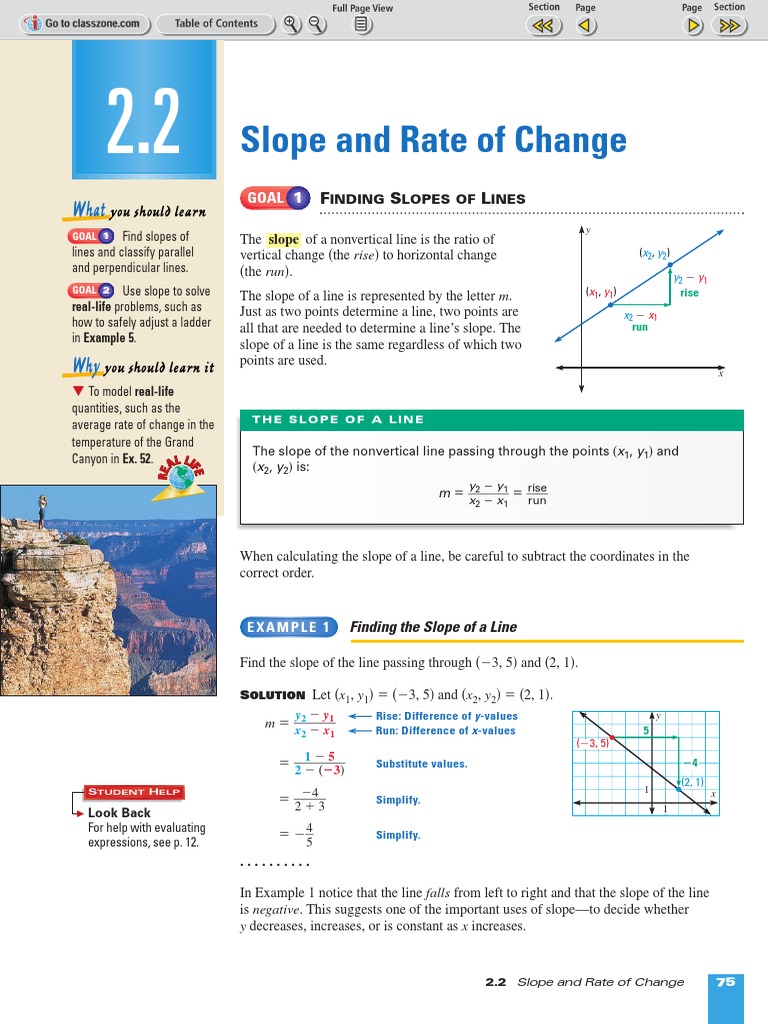 2.2 Slope and Rate of Change | PDF | Slope | Mathematics