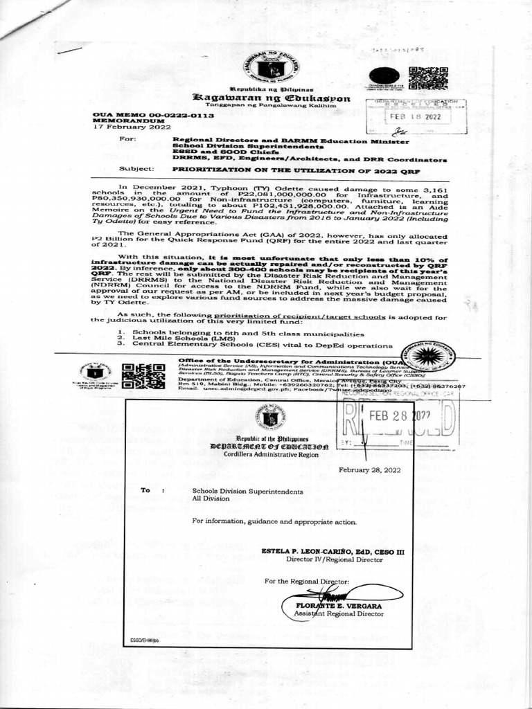 Dep OUA Memo 00-0222-00048 | PDF