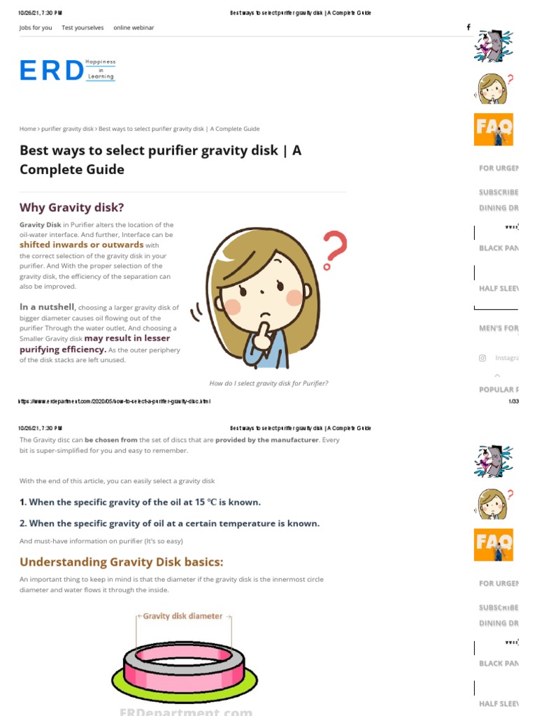 Best Ways To Select Purifier Gravity Disk - A Complete Guide | PDF ...