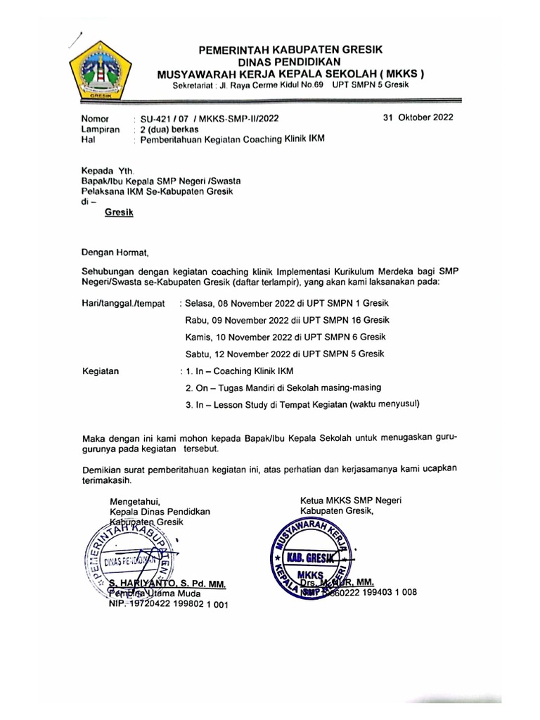 Kegiatan Coaching Klinik | PDF