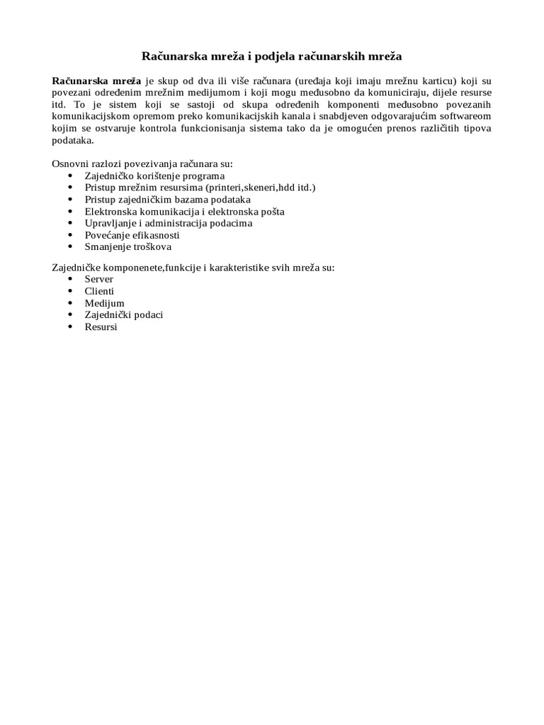Racunarske Mreze | PDF