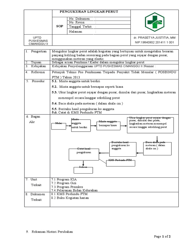 Sop Pengukuran Lingkar Perut | PDF