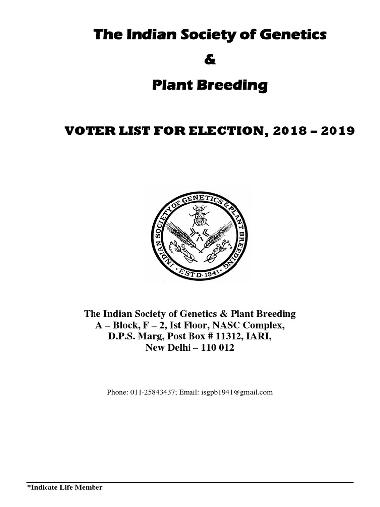 Voter List For Election 2018 - 2019 | PDF | Plants | Biology