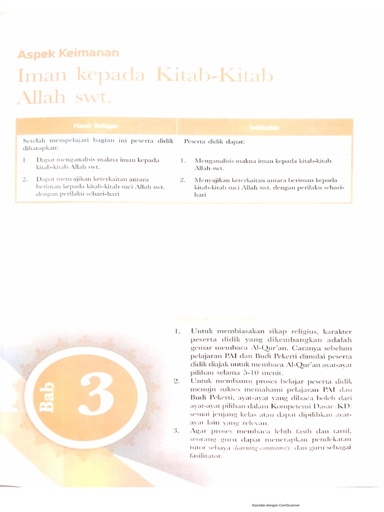 BAB 3 - Iman Kepada Kitab-Kitab Allah SWT | PDF